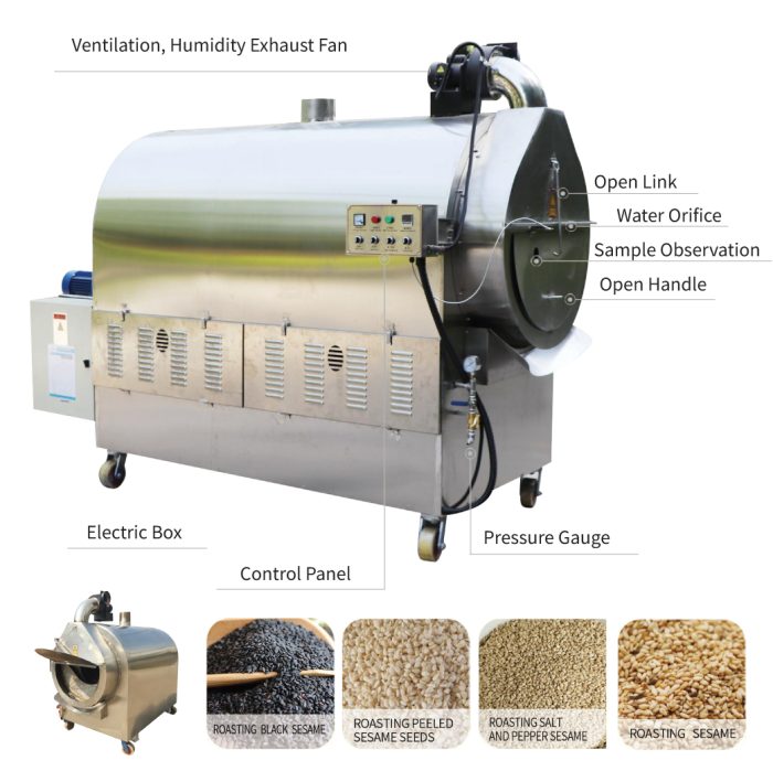 Special Roasting Machine For Washed Sesame Seeds - MASEMA